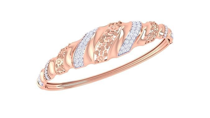 Flower High Jewelry Italian Diamond Women Bracelets 3dm stl obj 3D ...