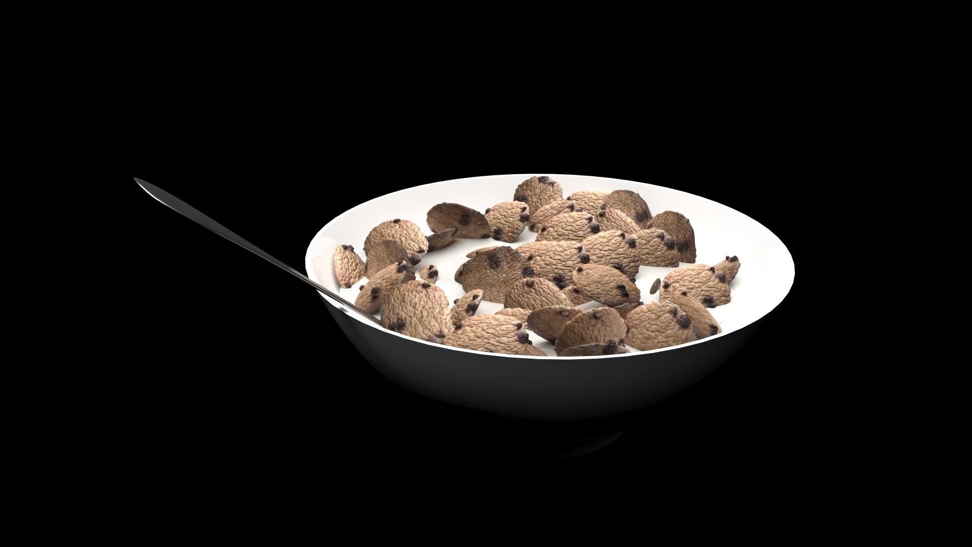Bowl Of Chocolate Chip Cookie Cereals 3D model | CGTrader