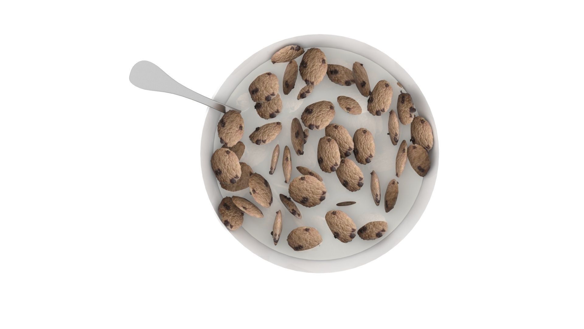 Bowl Of Chocolate Chip Cookie Cereals 3D model | CGTrader
