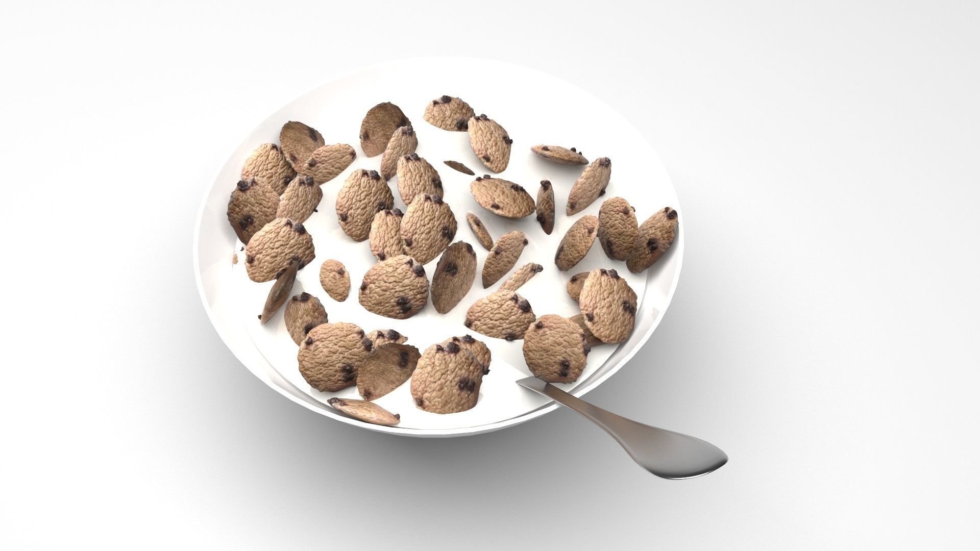 Bowl Of Chocolate Chip Cookie Cereals 3D model | CGTrader