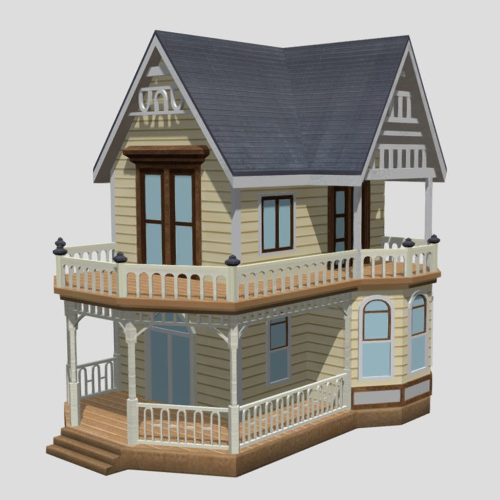 3D Model Collection American Style Cottages - Town Houses Models VR ...