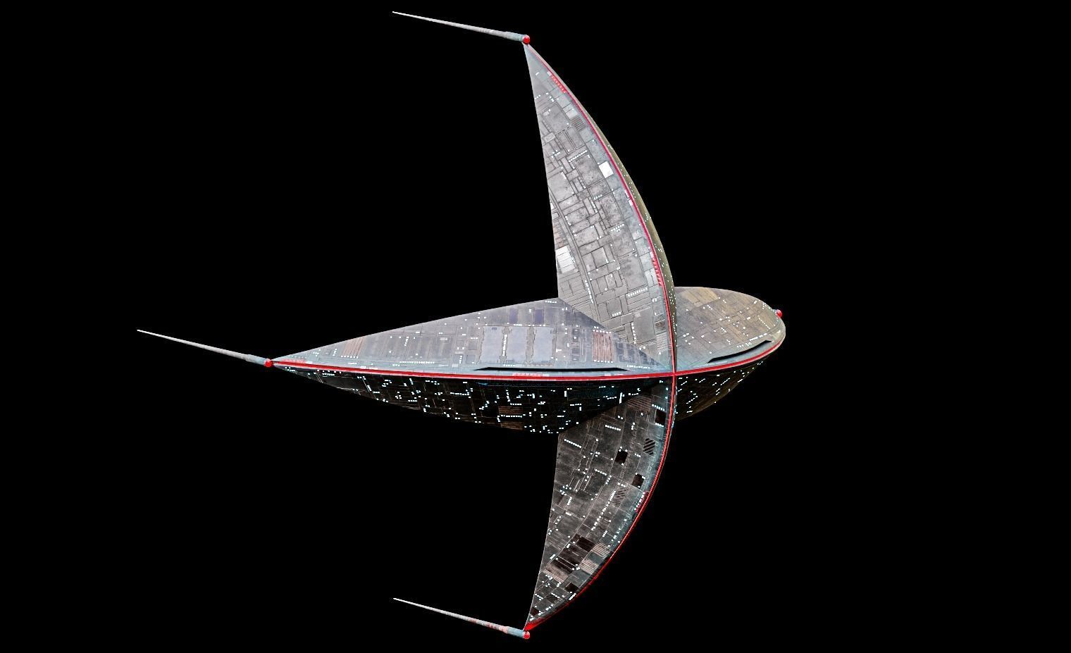 3D model Sci-Fi Starfish Spaceship Lowpoly Game Ready VR / AR / low ...