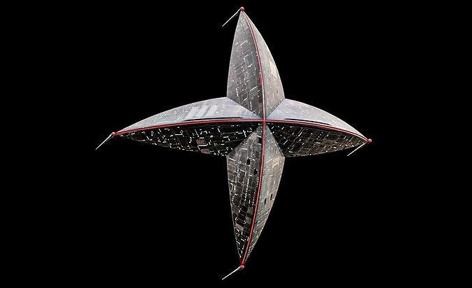 3D model Sci-Fi Starfish Spaceship Lowpoly Game Ready VR / AR / low ...