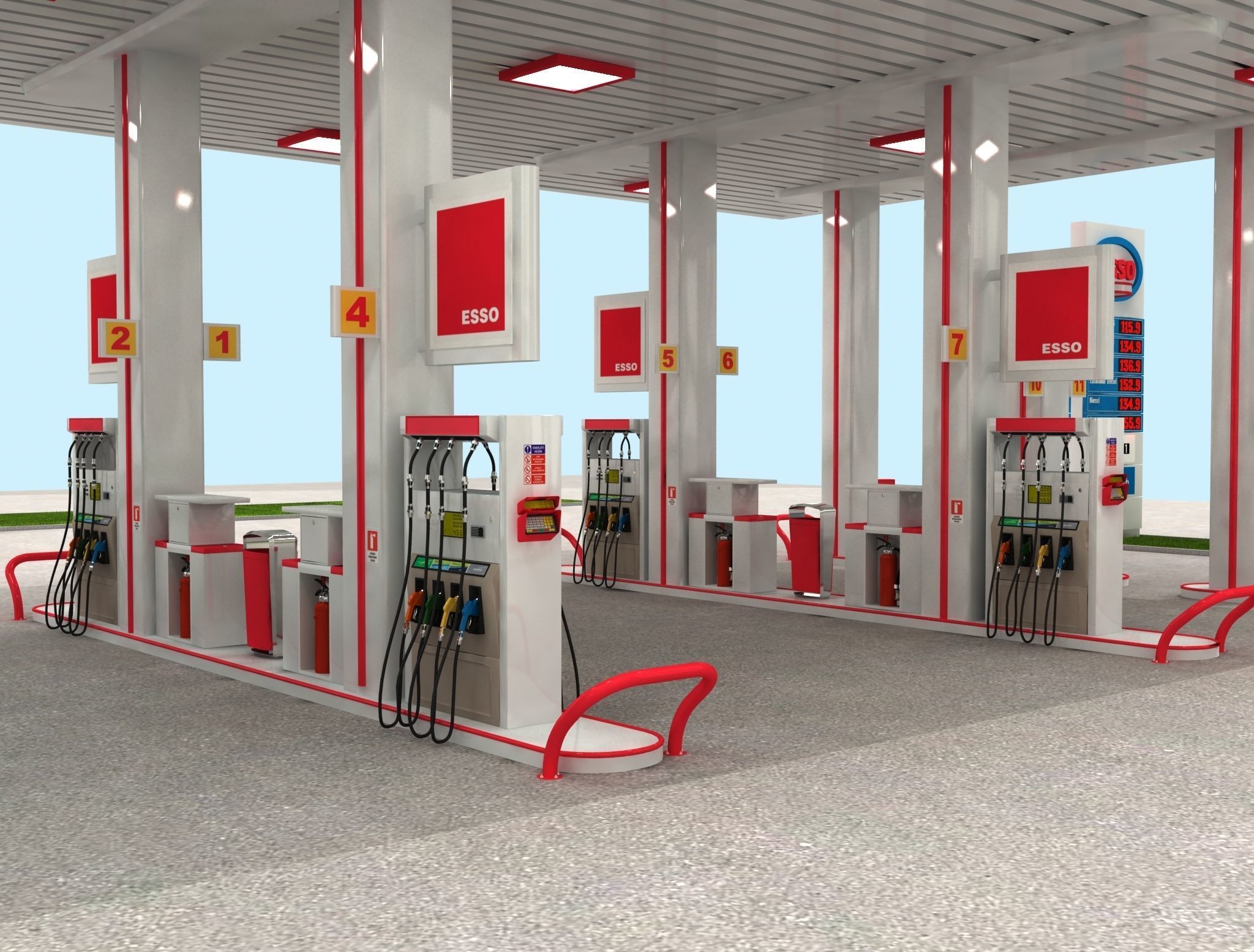 Esso American Gas Station 3D model | CGTrader