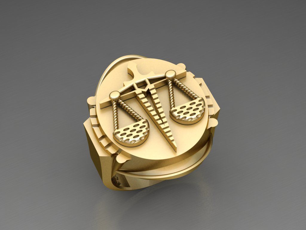 Scale Justice Ring 3D model 3D printable | CGTrader