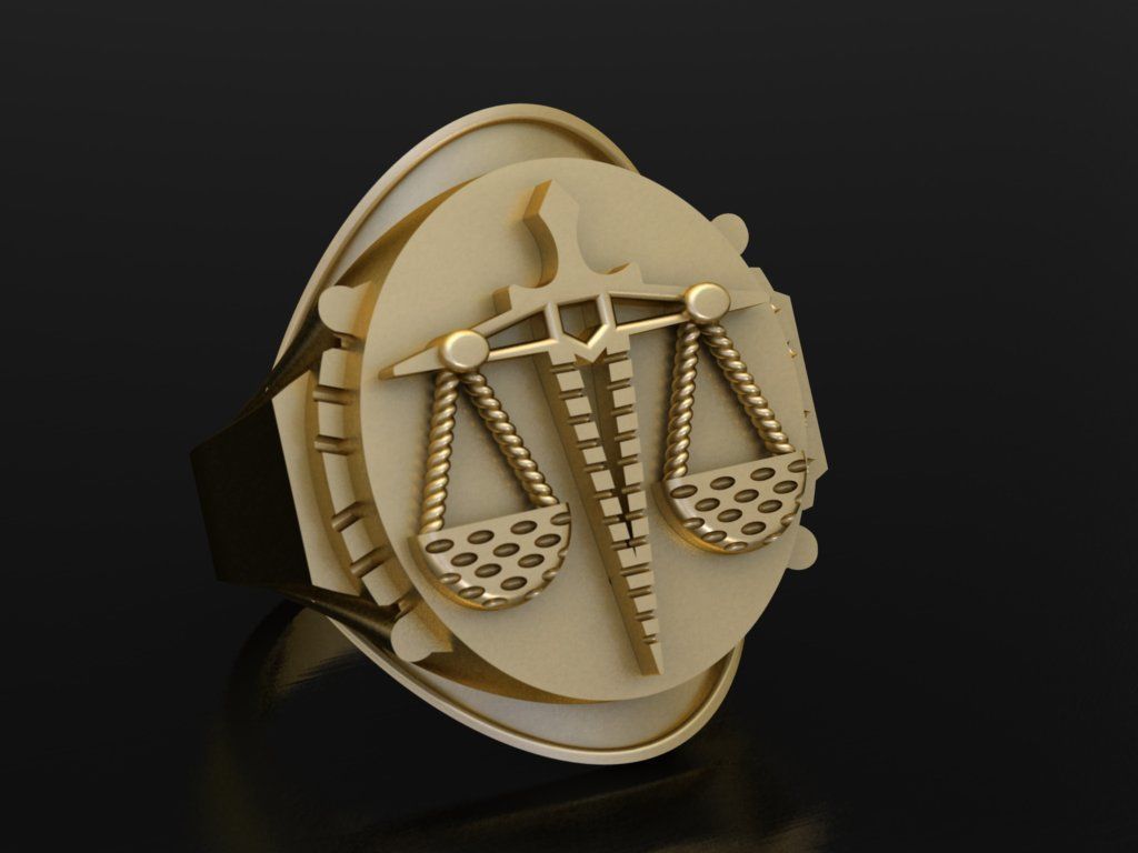 Scale Justice Ring 3D model 3D printable | CGTrader