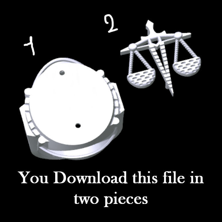 Scale Justice Ring 3D model 3D printable | CGTrader