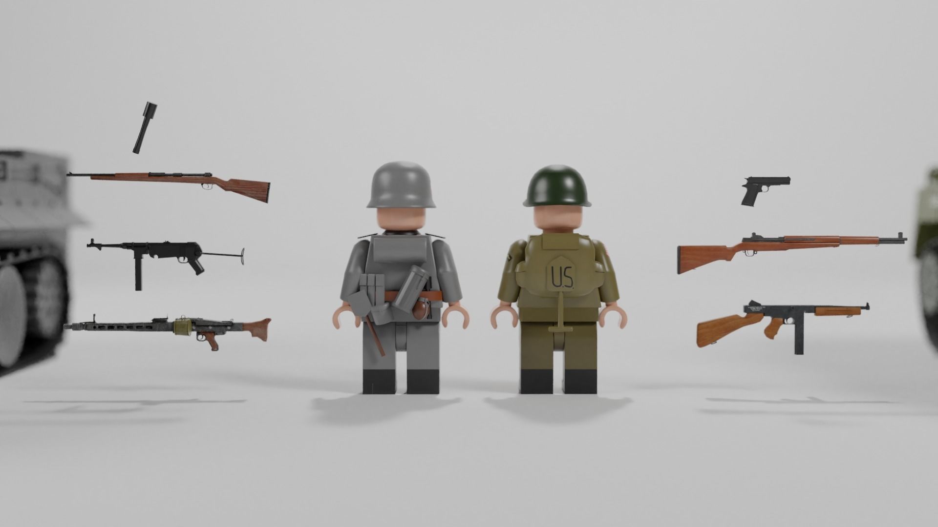 3D model Lego WW2 Soldiers and Tanks VR / AR / low-poly | CGTrader