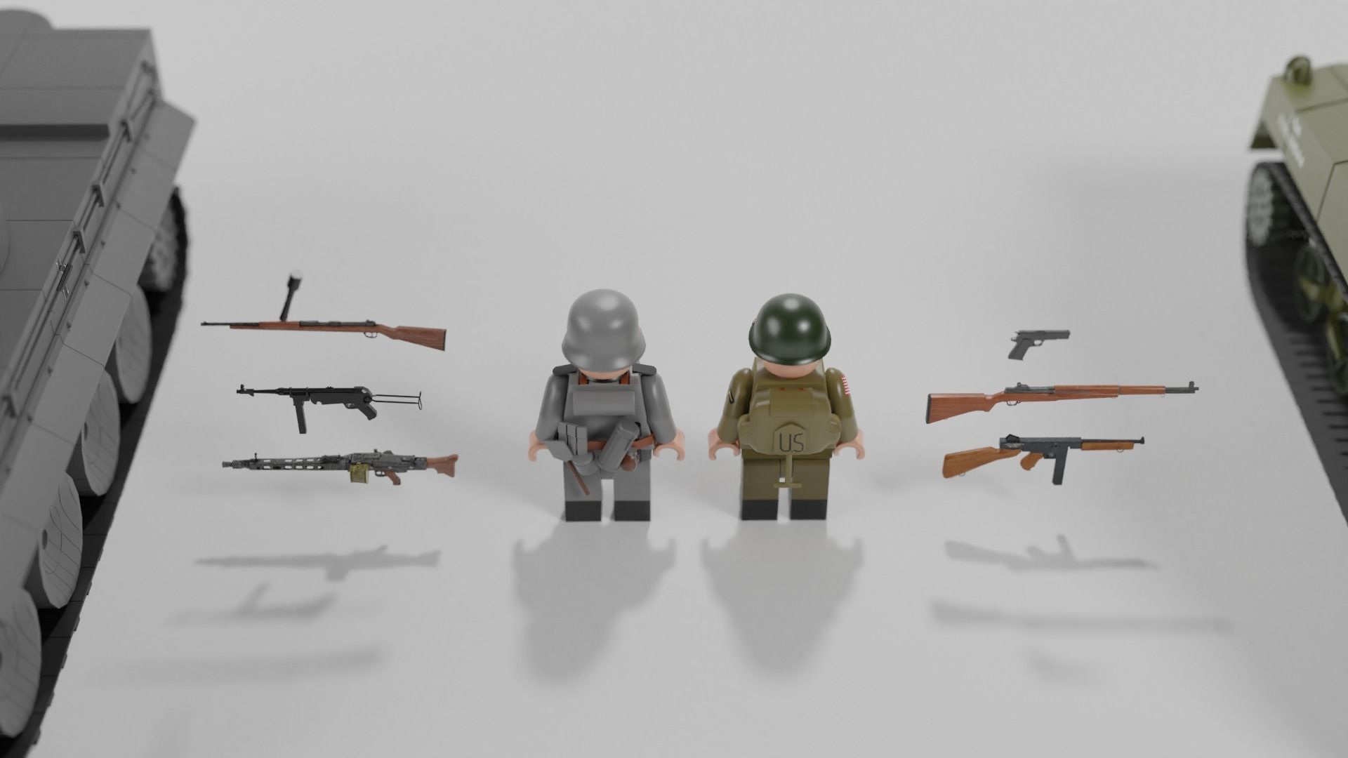 3D model Lego WW2 Soldiers and Tanks VR / AR / low-poly | CGTrader
