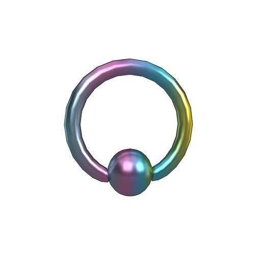 3D model Steel Ball Closure Ring Earring v1 004 VR / AR / low-poly ...