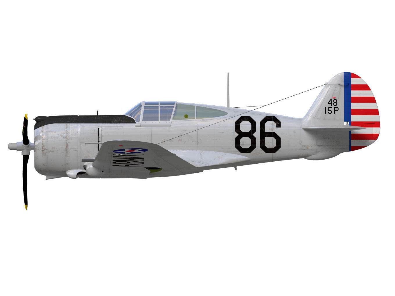 Curtiss Wright P36 3D model | CGTrader