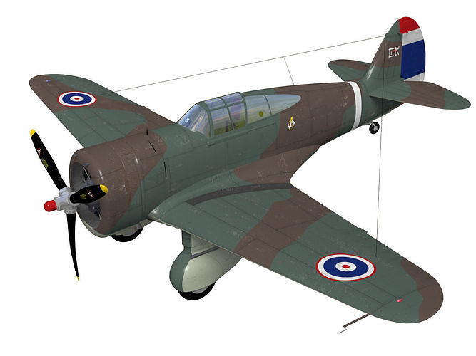 Curtiss Wright P36 Hawk75N 3D model | CGTrader