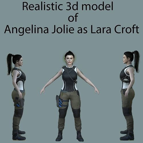 3D model Angelina Jolie as Lara Croft VR / AR / low-poly | CGTrader