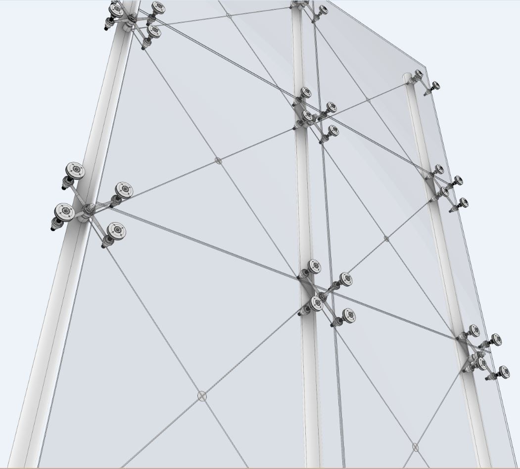 Glass Structure -Spider System 3D model | CGTrader