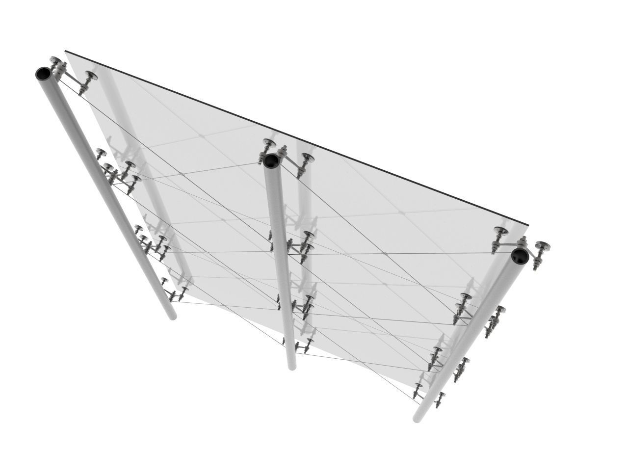 Glass Structure -Spider System 3D model | CGTrader