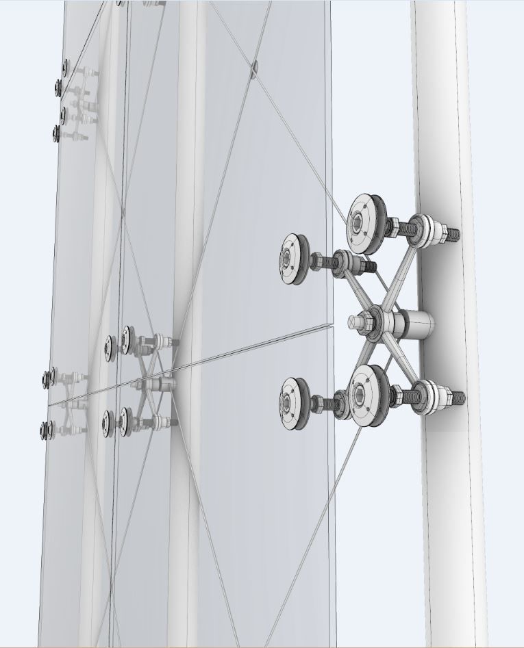 Glass Structure -Spider System 3D model | CGTrader