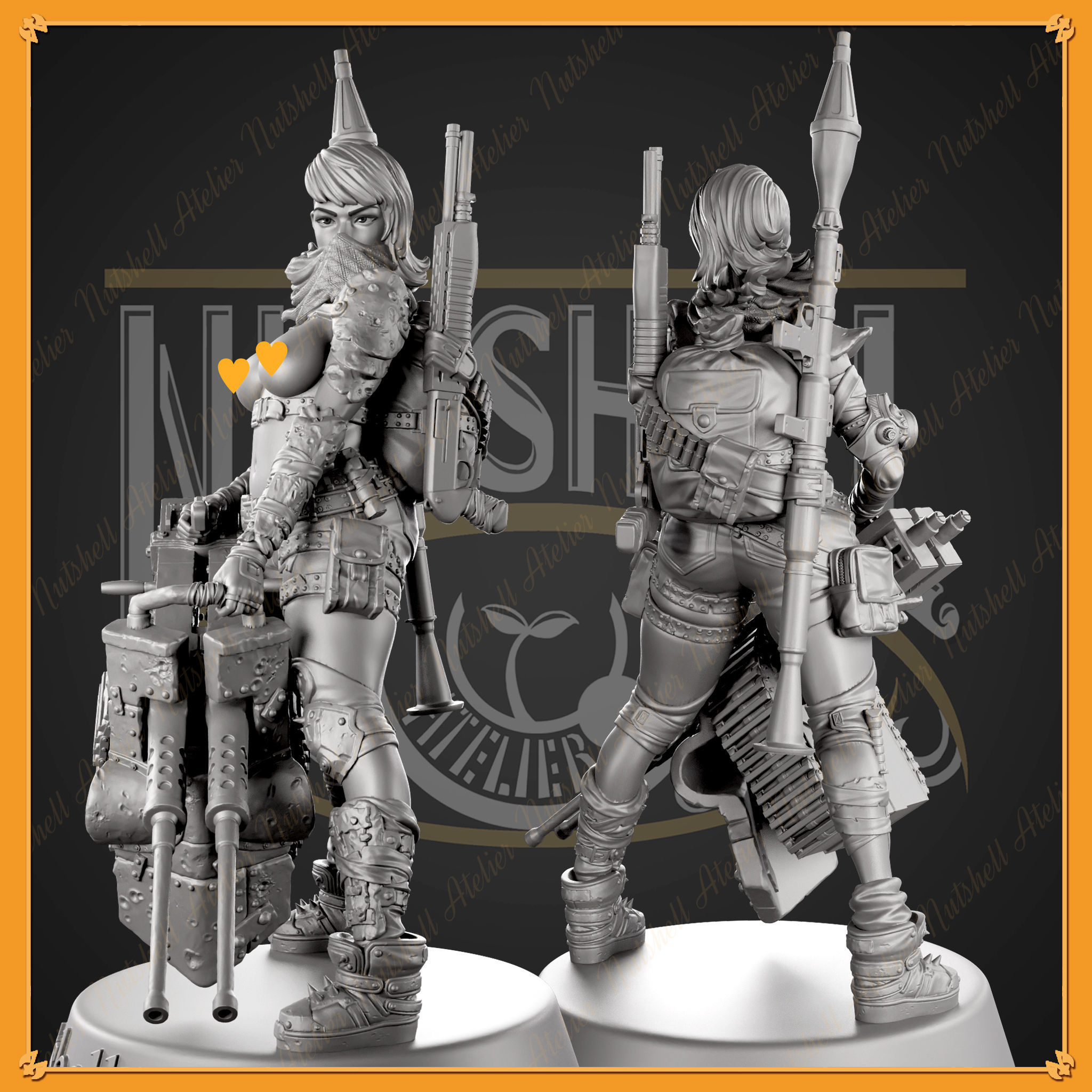 Nutshell Atelier - Thick Post Apocalypse girl - NSFW 3D model 3D printable | CGTrader