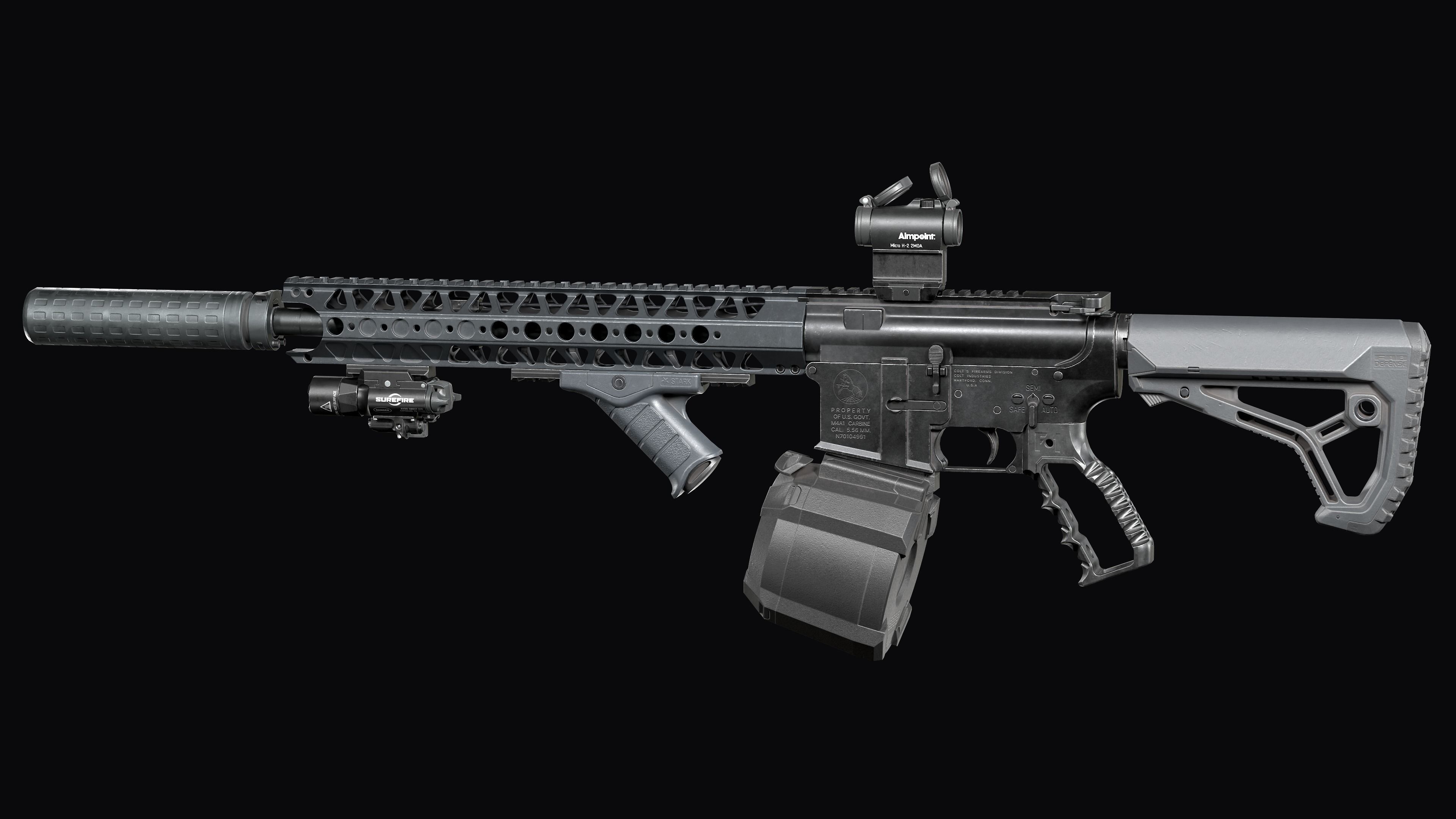 3D Model Collection Tactical Modular Modern Assault Rifles gun Weapon ...