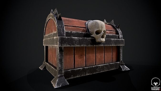 Treasure Skull Chest free VR / AR / low-poly 3D model | CGTrader