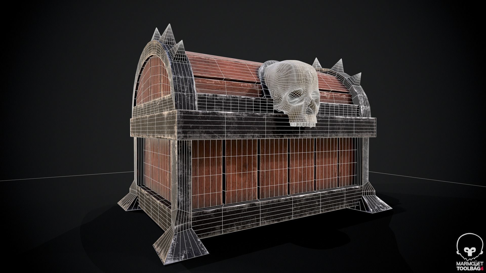 Treasure Skull Chest free VR / AR / low-poly 3D model | CGTrader