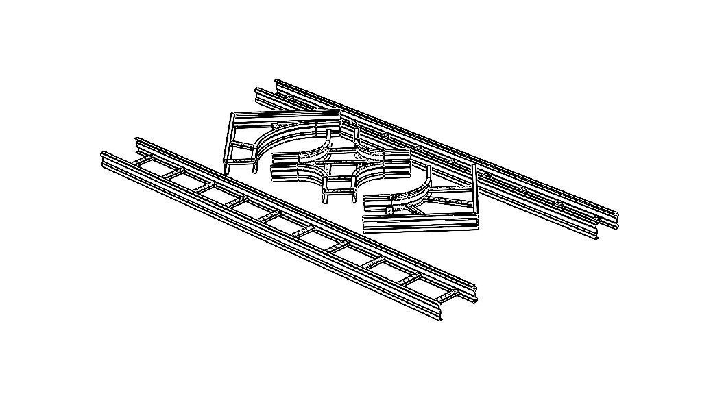 Standard Steel Ladder Type Cable Trays 3D model rigged | CGTrader