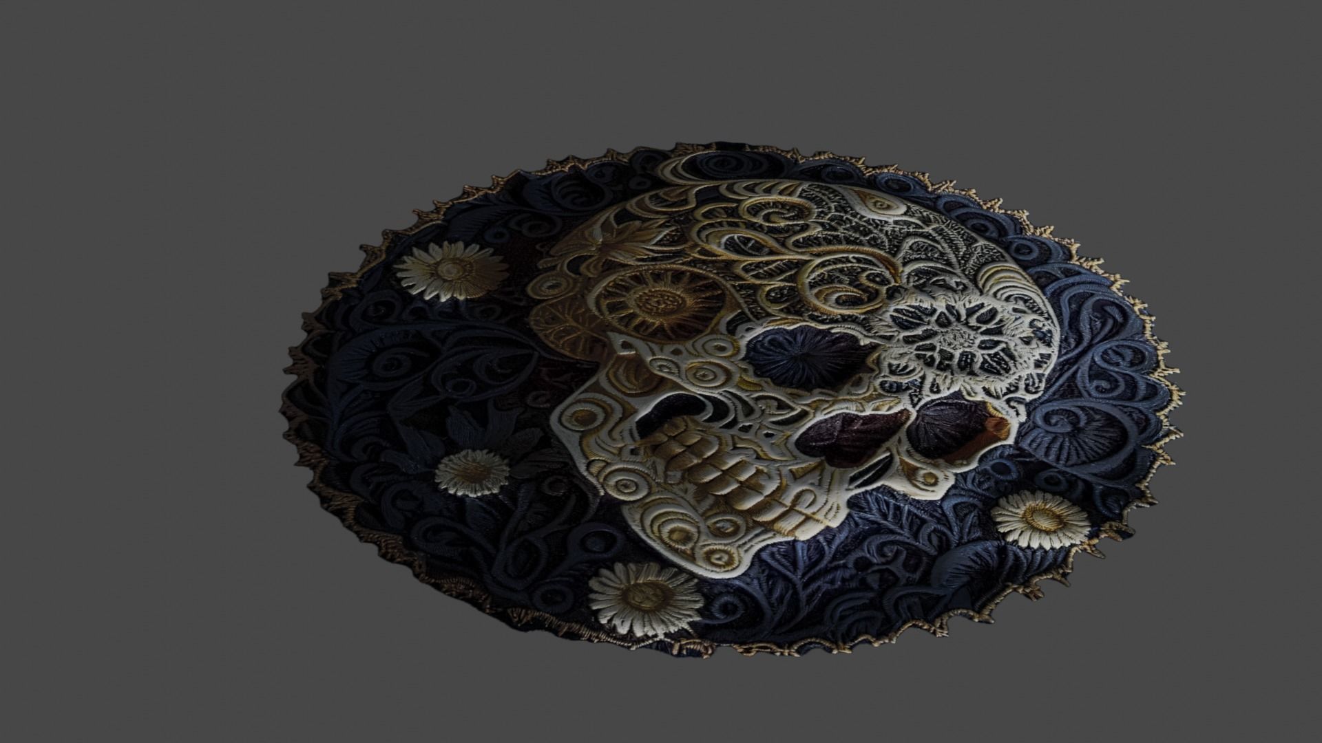 Texture skull embroidered patch sticker VR / AR / low-poly | CGTrader
