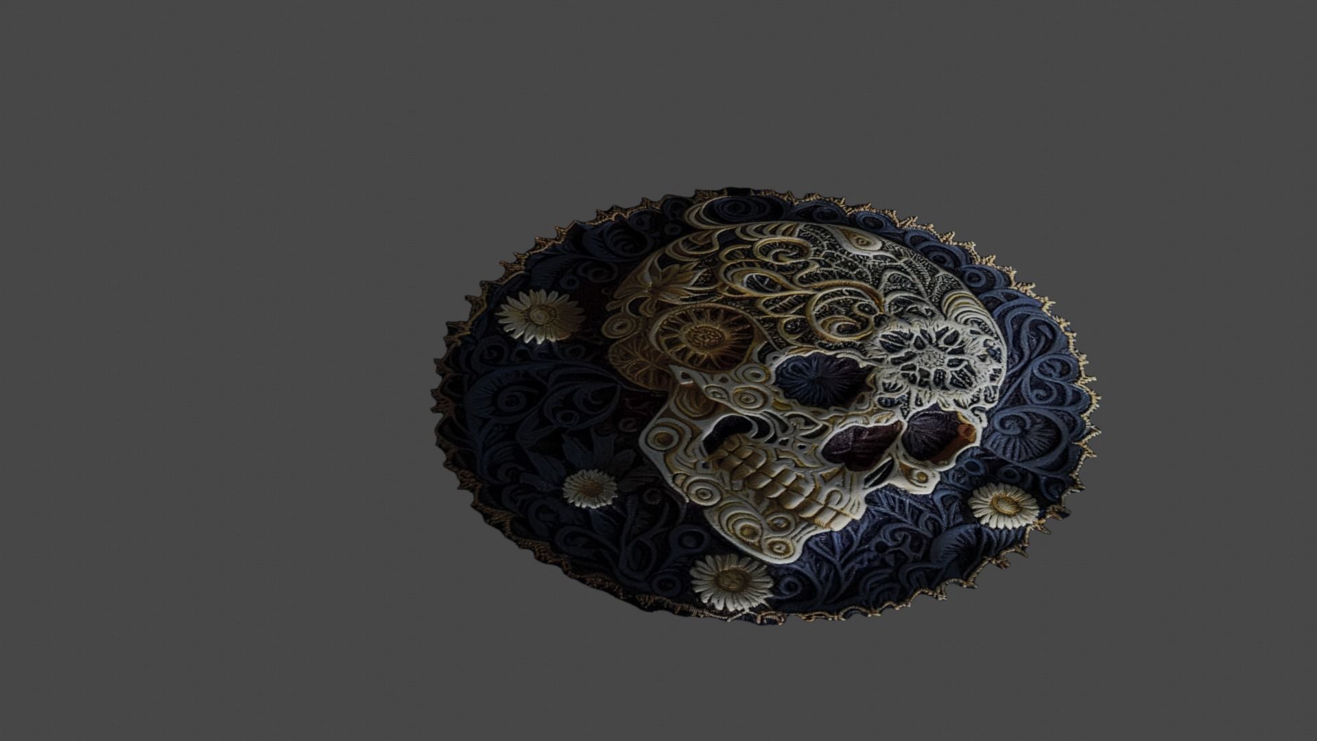 Texture skull embroidered patch sticker VR / AR / low-poly | CGTrader