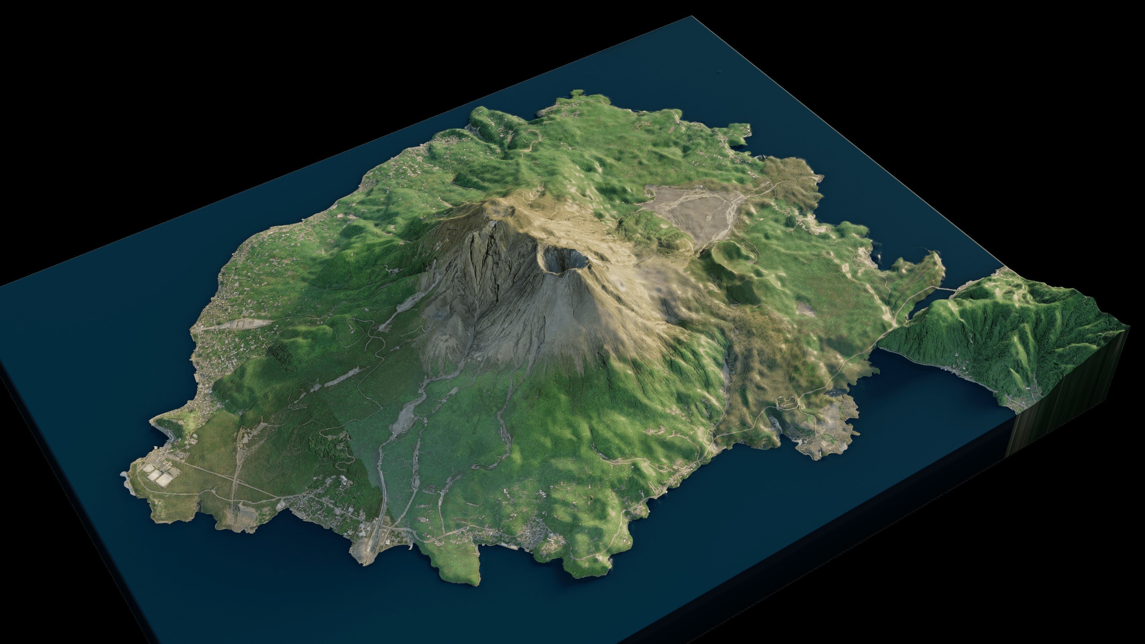 Sakurajima Stratovolcano 3d model terrain 3D model | CGTrader