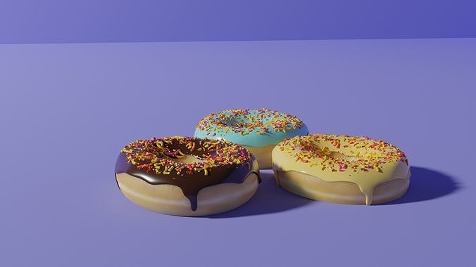 Donuts in a packaging box free 3D model | CGTrader