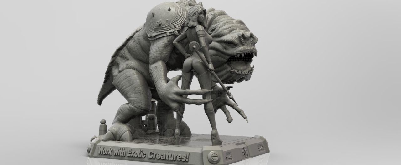 STAR WARS RANCOR TAMER GIRL PIN UP 3D model 3D printable | CGTrader