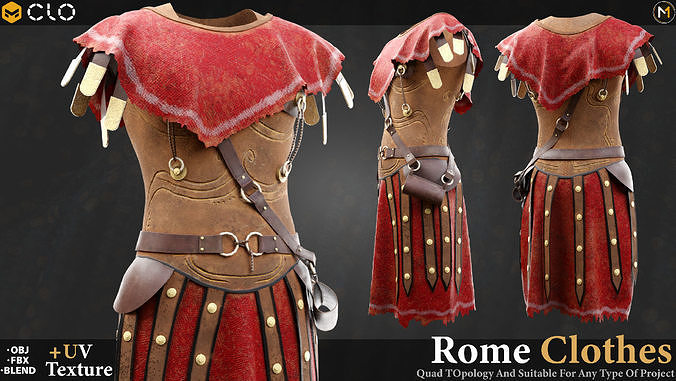 3D model Rome Clothes- Blend Fbx Obj Project file VR / AR / low-poly ...