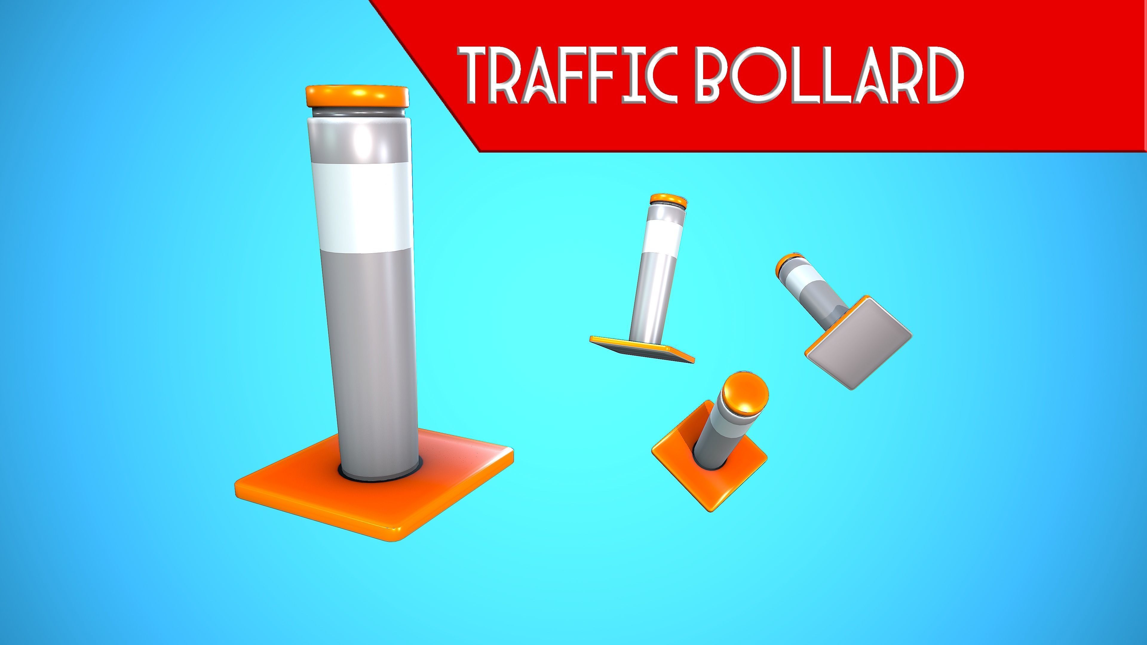 3D model TRAFFIC BOLLARD CARTOON STYLIZED VR / AR / low-poly | CGTrader