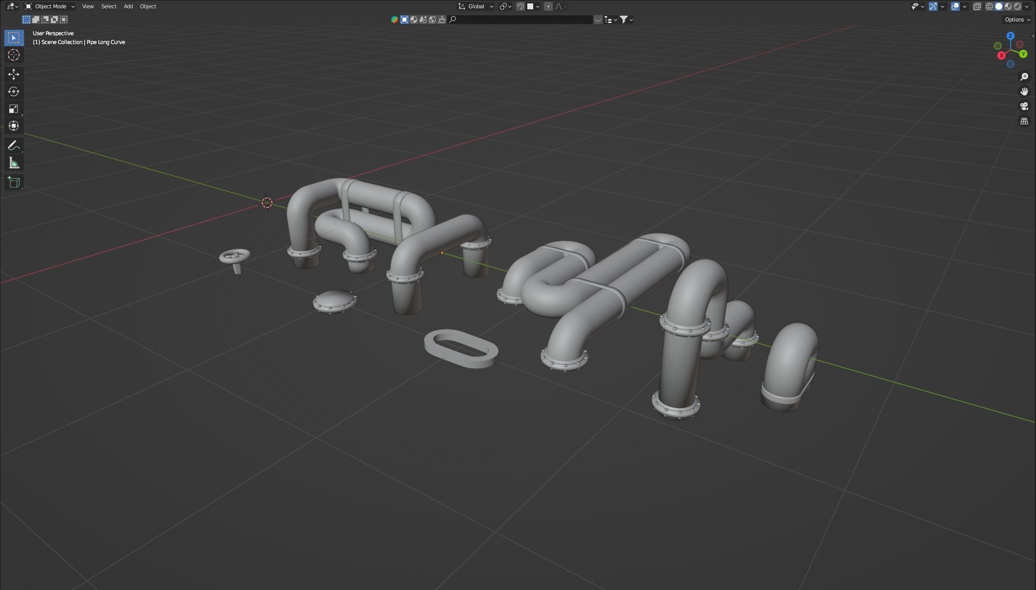 Basic Pipes free 3D model | CGTrader