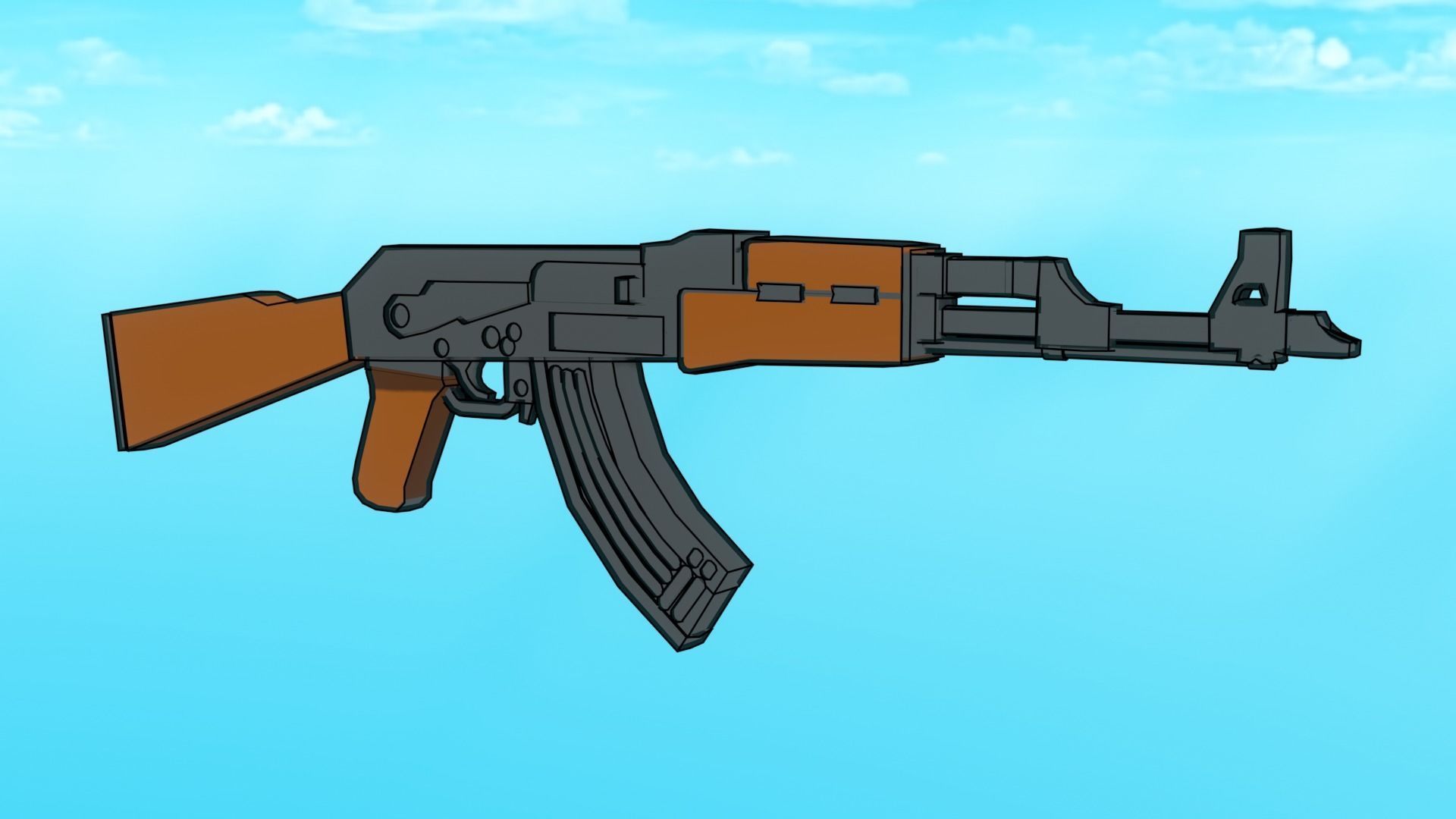 3D model AK-47 Anime Style VR / AR / low-poly | CGTrader