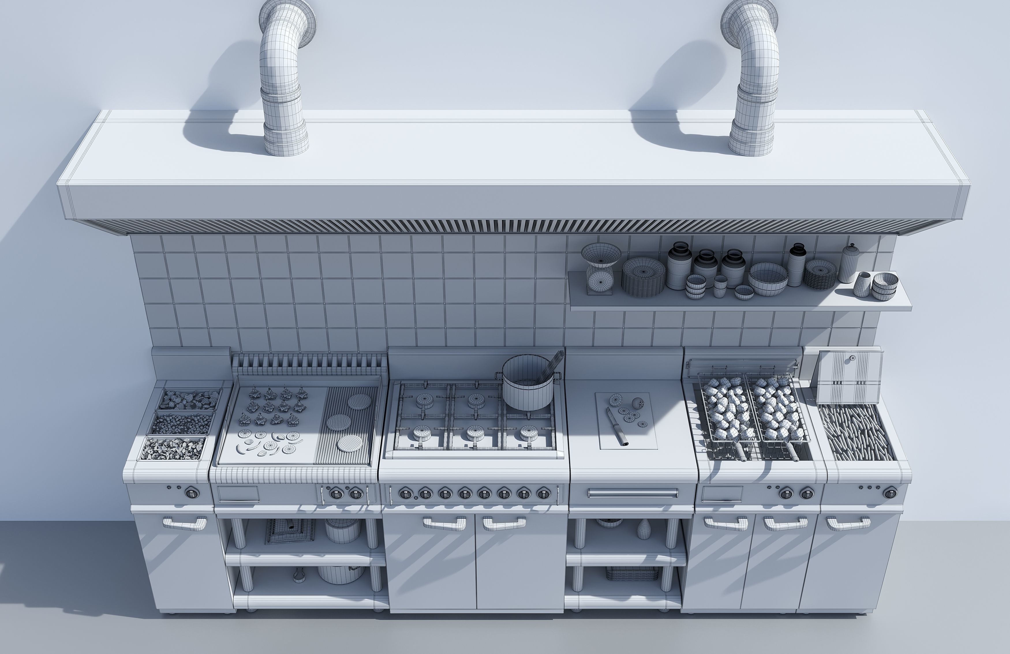 Modular kitchen equipment 1 3D model | CGTrader