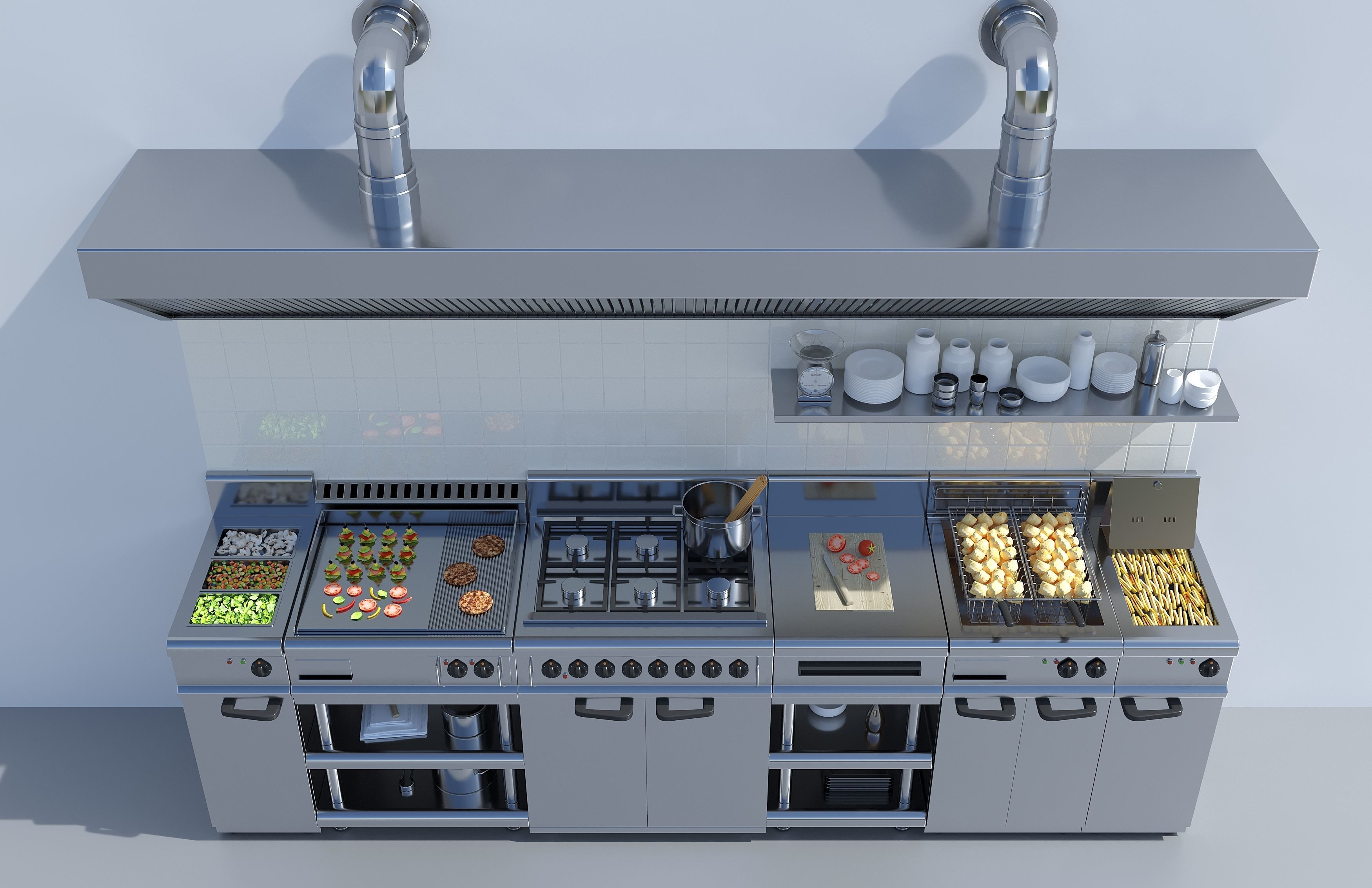 Modular kitchen equipment 1 3D model | CGTrader