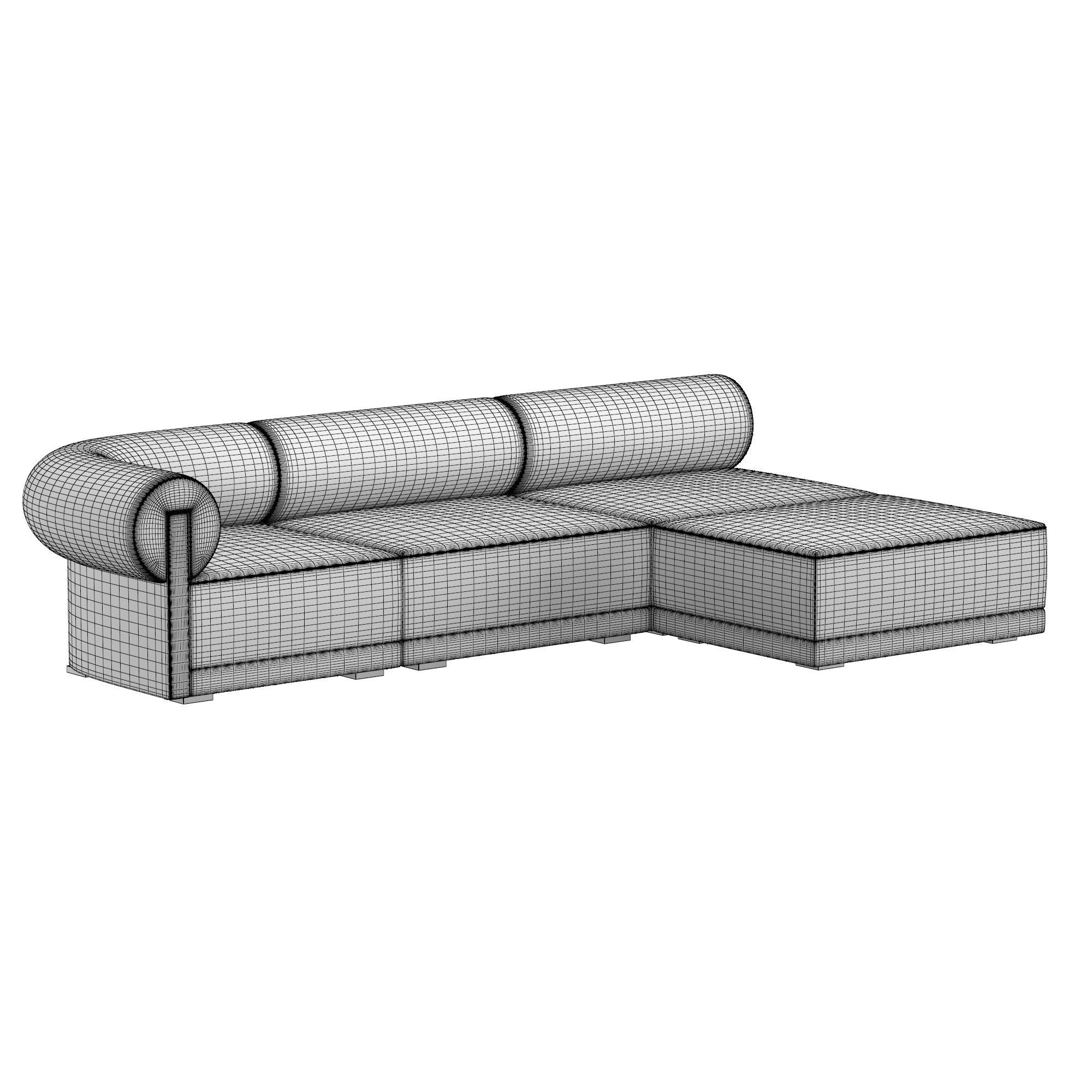 IVERSEN ROLL MODULAR CHAISE SECTIONAL SOFA 3D model | CGTrader
