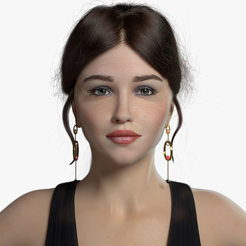 Emilia - photo realistic female model 3D model rigged | CGTrader