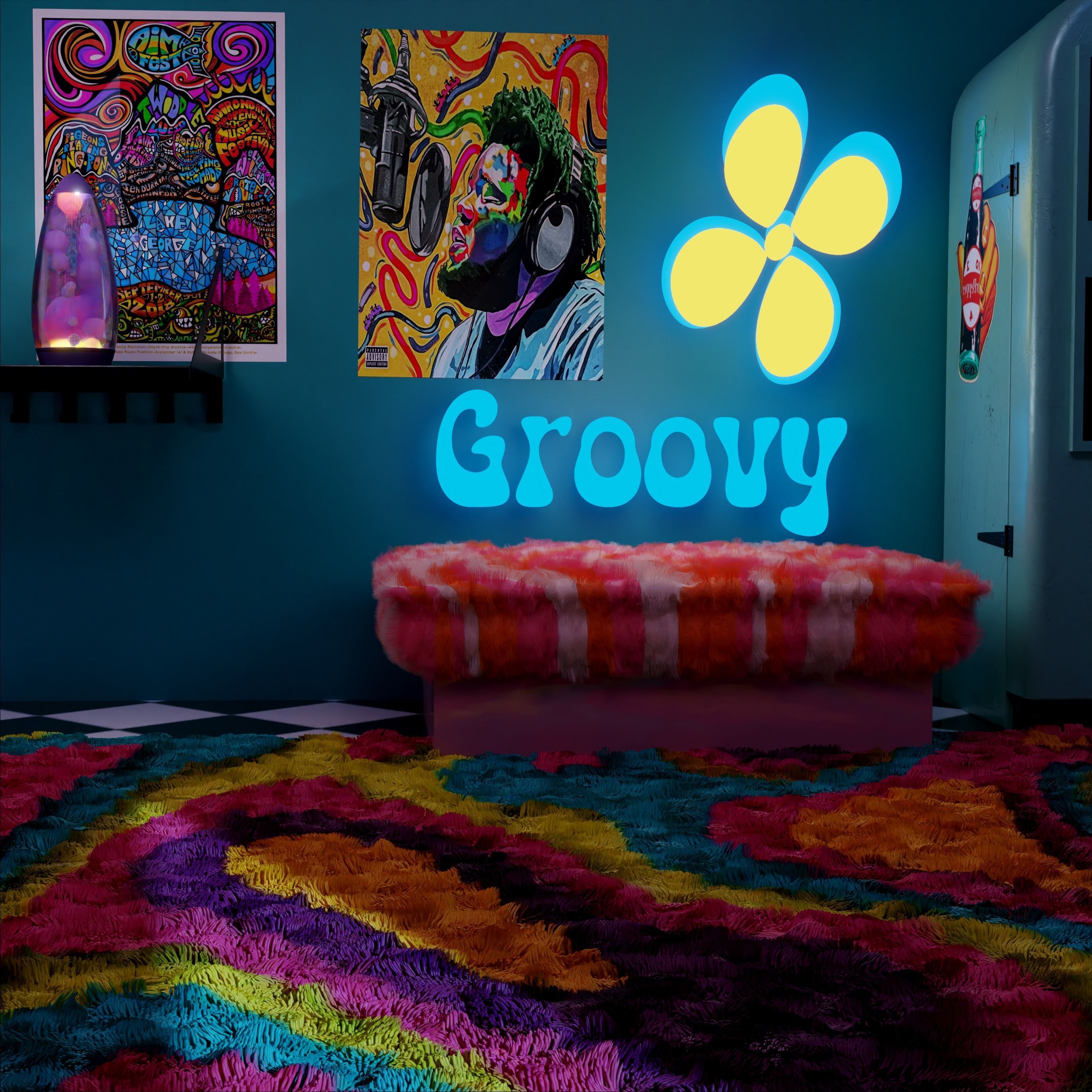 Groovy Shag Rug 3D model | CGTrader
