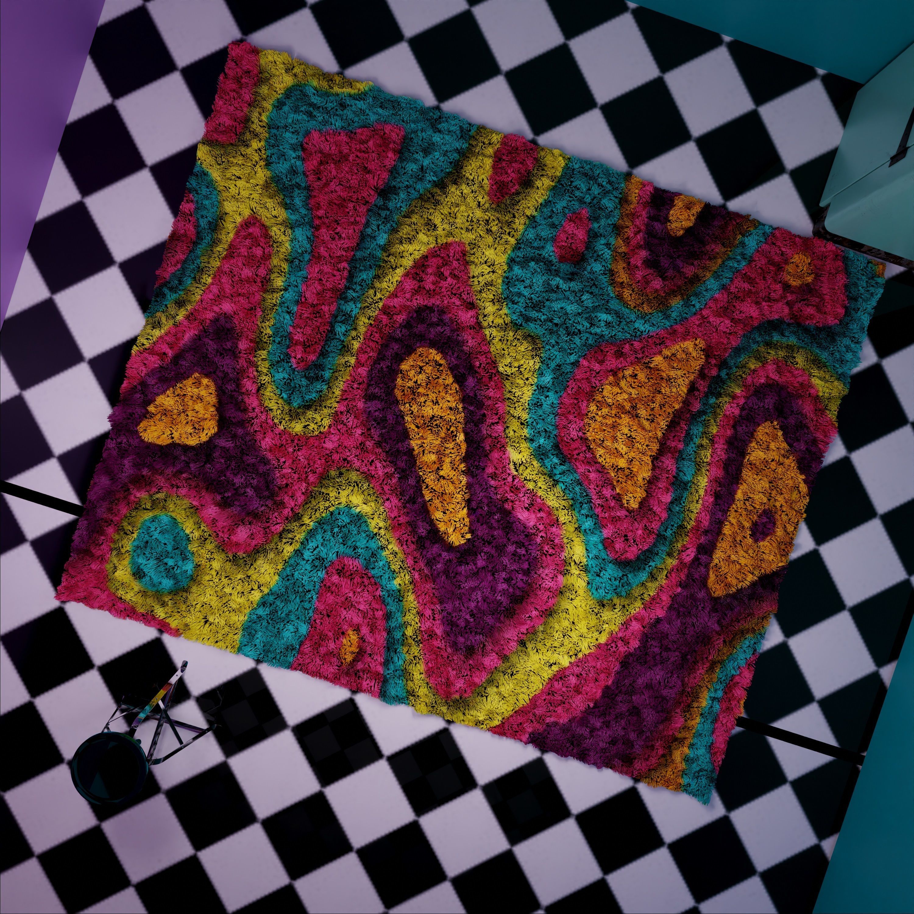 Groovy Shag Rug 3D model | CGTrader