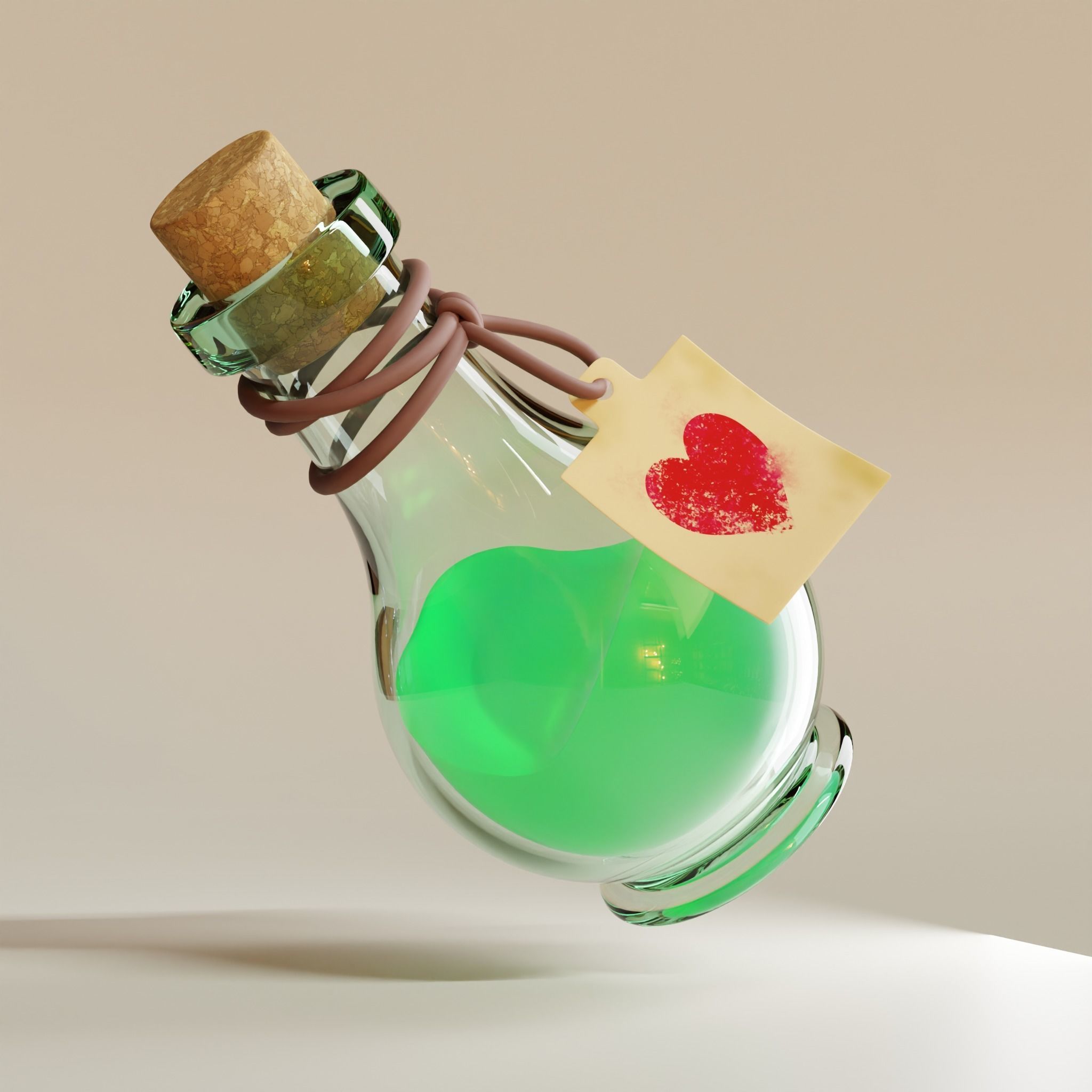 Stylized Fantasy Potion Bottle with Liquid 3D model | CGTrader