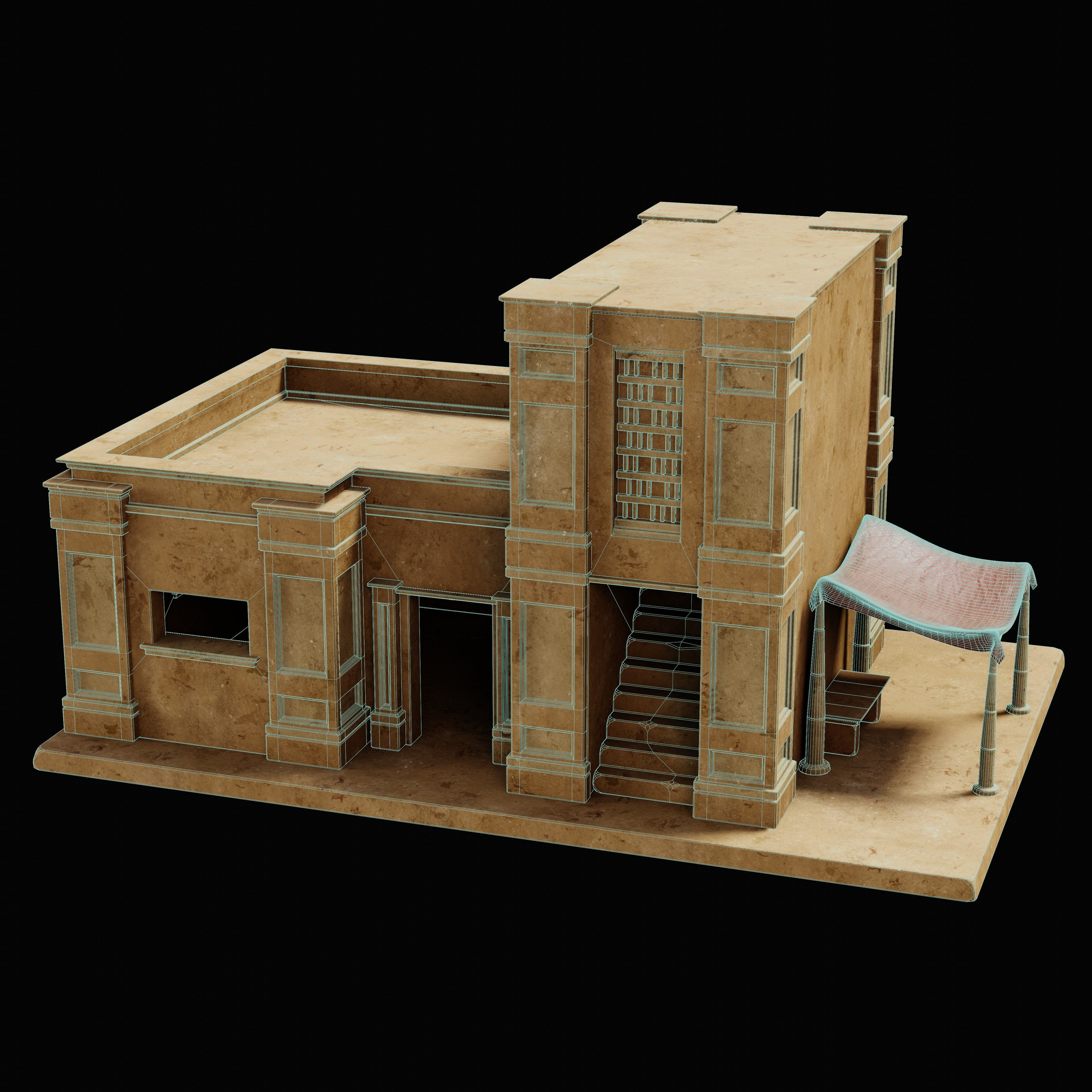 3D model EGYPTIAN ARAB DESERT HOUSE HUT CLAY COTTAGE SHELTER COLLECTION ...