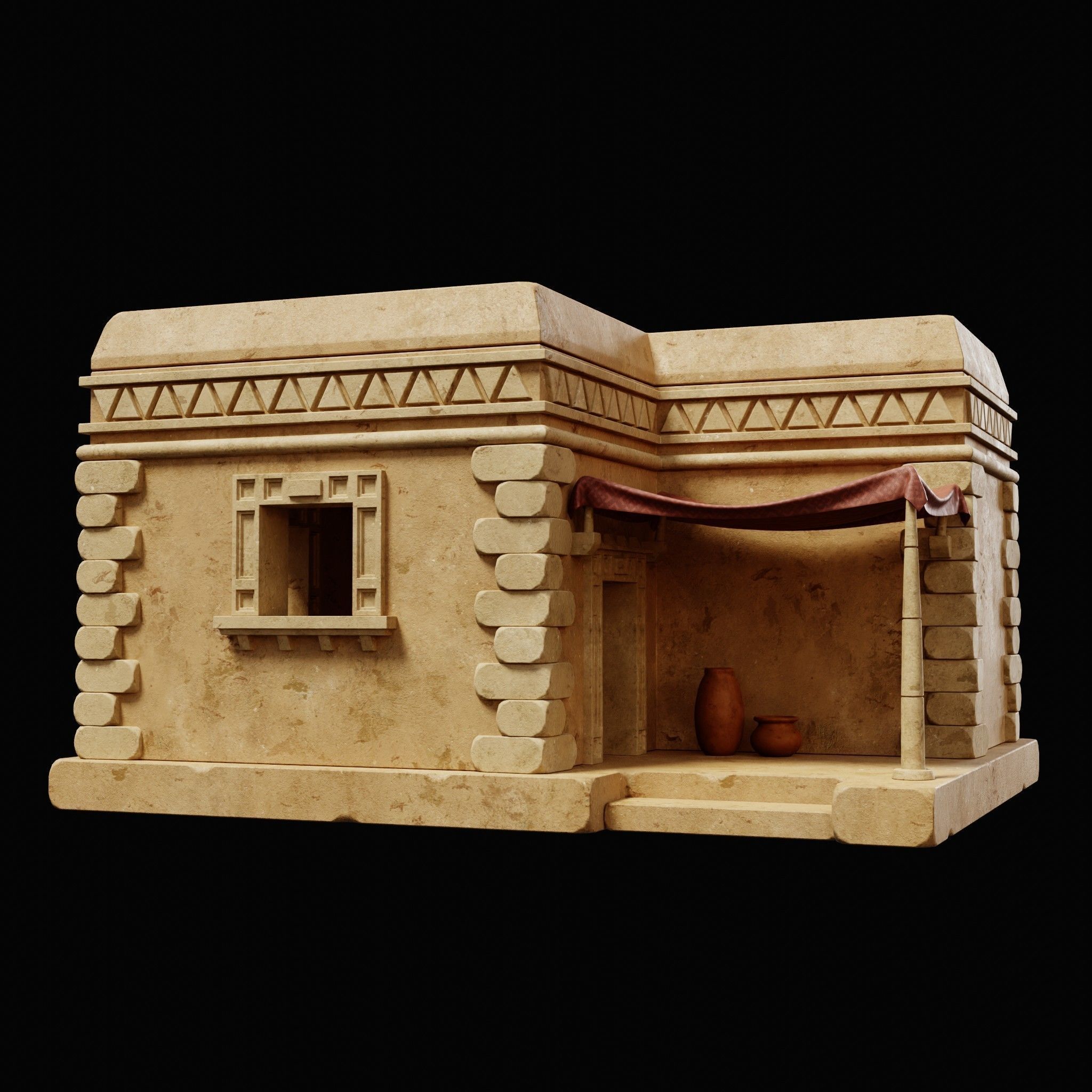 3D model EGYPTIAN ARAB DESERT HOUSE HUT CLAY COTTAGE SHELTER COLLECTION ...