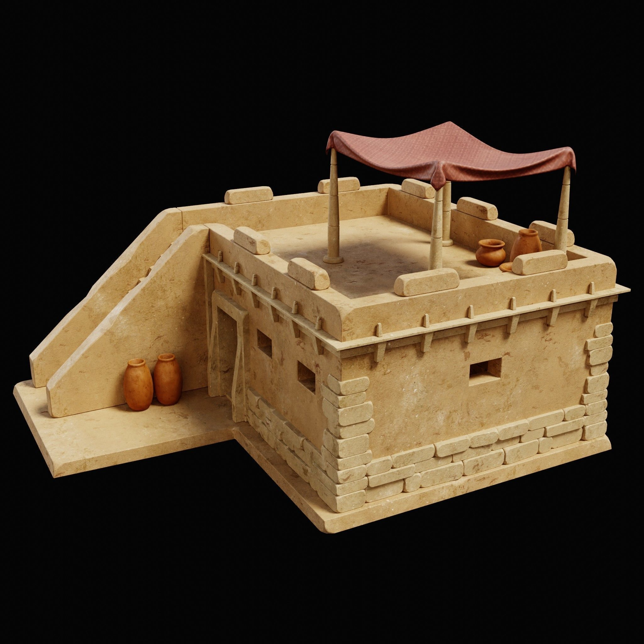 3D model EGYPTIAN ARAB DESERT HOUSE HUT CLAY COTTAGE SHELTER COLLECTION ...