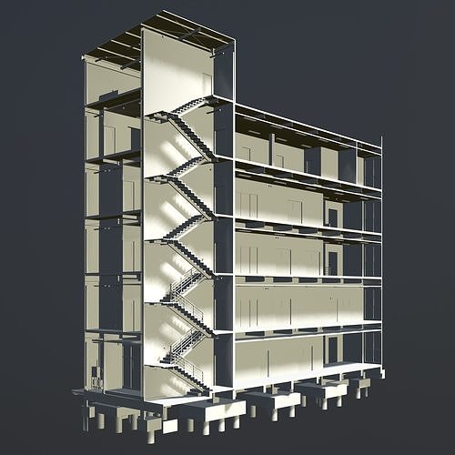Building in section cut 3D model | CGTrader