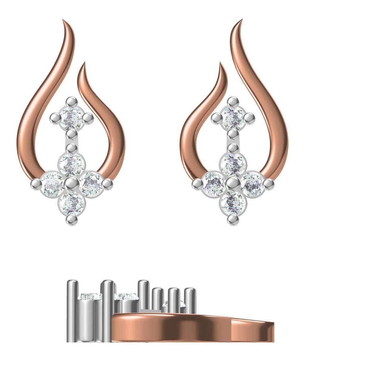 Women Earrings STL JCD Details 3D model 3D printable | CGTrader