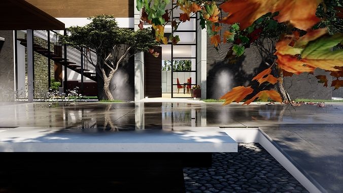 Pool House 3D model | CGTrader