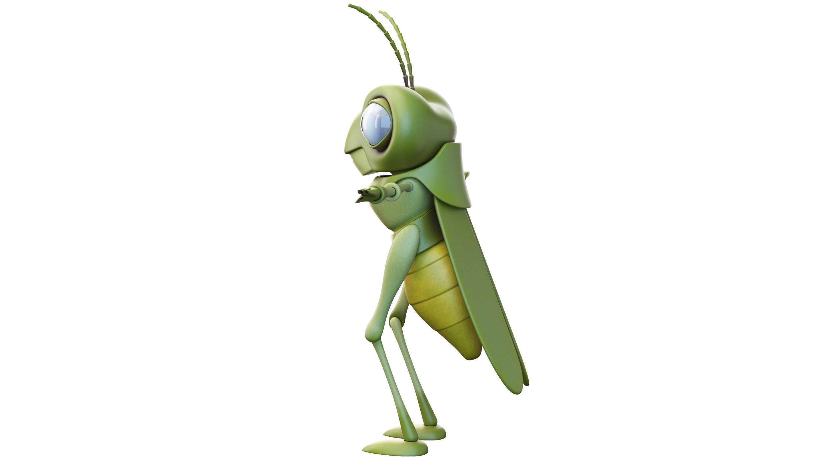 Cartoon Grasshopper Character 3D model | CGTrader
