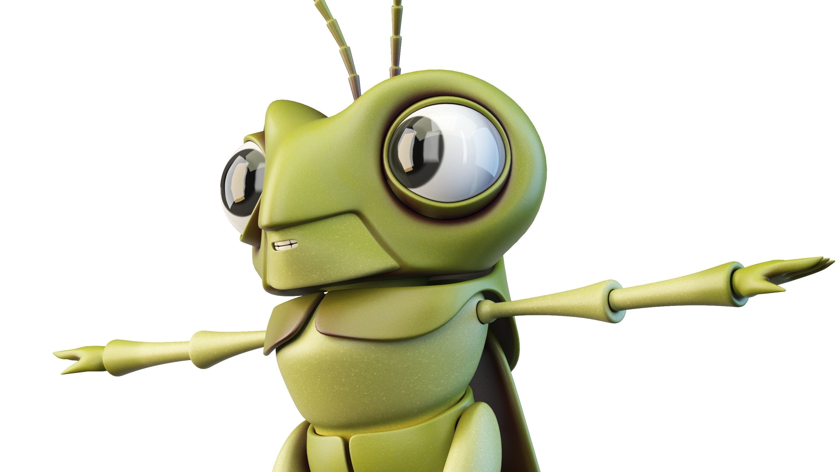 Cartoon Grasshopper Character 3D model | CGTrader