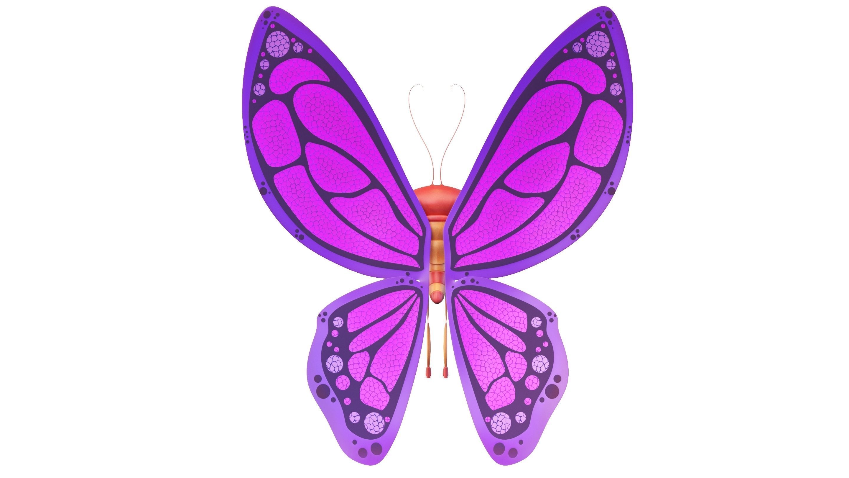Cartoon Butterfly Character 3D model | CGTrader